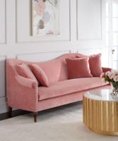 China Leisure Hotel Furniture Pink Fabric Sofa , Ordinary Size Hotel Room Sofa for sale