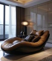 China Modern Retro Single Reclining Chaise Lounge Sofa Home Furniture Use Bedroom Study Grand Flat Villa Casual Living Room for sale