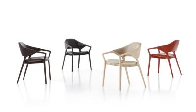 China 133 Ico Fiberglass Arm Chair With Solid Ash Wood Structure for sale