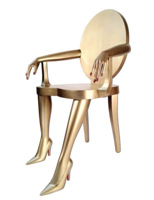 China Golden Titi Fiberglass Arm Chair With A Bright Gold Leaf Finish Hand Carved for sale