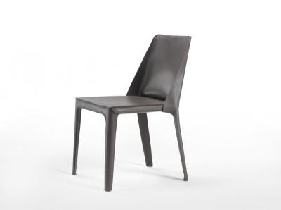 China Elegantly Contrasted Isabel Fiberglass Dining Chair With Modern Fabrics Coverings for sale