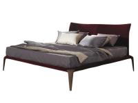 China Margareth Tannead Leather Modern Upholstered Bed Light And Ethereal Design for sale