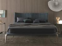 China Margareth Tannead Leather Modern Upholstered Bed Light And Ethereal Design for sale