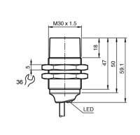 China NBN25-30GM50-E2 Inductive Proximity Sensor | 30mm Range M12 10-30V DC | IP67 Metal Housing | for sale