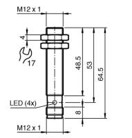 China NBN4-12GM60-A2 Inductive Sensor, 12mm Range, M12, PNP NC, IP67, 10-30VDC | Automation for sale