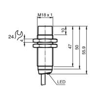 China NBN8-18GM50-E2 Inductive Sensor, 18mm Range, M12, PNP NO, IP67 | Heavy-Duty Automation for sale