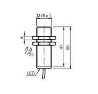 China NJ5-18GM50-A2-5M Inductive Sensor, 18mm Range, M18, PNP NC, 5m Cable, IP67 | Heavy-Duty Automation for sale