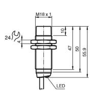 China NBN12-18GM50-E2 Inductive Proximity Sensor | 12mm Range, 18-30V DC, M12 Connector | IP67 Protection for sale