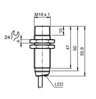 China NBN8-18GM50-E0WE Inductive Proximity Sensor | 8mm Range, 18-30V DC, M12 | IP67 for sale