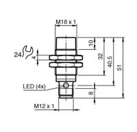 China NBN12-18GM50-E0-V1 Inductive Sensor 12mm Range  PNP NC Output  IP67 M12 Connector for sale