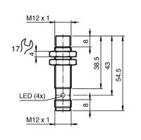 China NBN4-12GM40-E2-V1 Inductive Sensor  4mm Range PNP NO Output  IP67 M12 Connector for sale