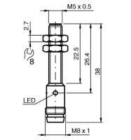 China NBB1.5-5GM25-E2-V3 Inductive Sensor | 1.5mm, PNP NO, IP67, M25x1.5 Thread for sale
