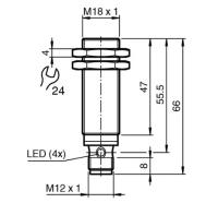 China NBB8-18GM50-E2-V1 Inductive Sensor  8mm PNP NO IP67 M30 10-30VDC for sale