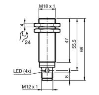 China NBB8-18GM50-E2-V1 Inductive Sensor  8mm PNP NO IP67 M30 10-30VDC for sale