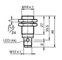 China NBB8-18GM30-E2-V1 Inductive Sensor |  | M30, 24V DC, IP68, 18mm, 2-Wire | Heavy-Duty Conveyors for sale
