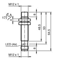 China NBN8-12GM50-E0-V1 Inductive Sensor 12mm Range M12 Thread  IP67 for sale