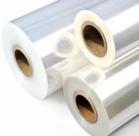 China 24mic Glossy Cold Laminating Film BOPP Pressure Sensitive Acrylic Adhesive Coated Paper Laminate Film Roll for Label  Industry for sale
