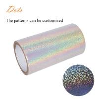 China 28 Microns Glitter BOPP Holograph Fluorographic Hot Lamination Film Glossy Roll for sale