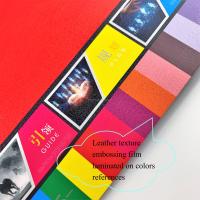 China 26 Micron Adhesive Coated Leather Texture Embossing BOPP Thermal Lamination Film for High End Paper Bags Boxes Photo Albums for sale