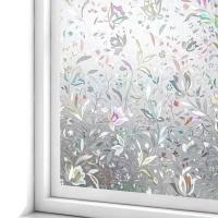 China Window Privacy Film Rainbow Window Cling 3D Decorative Stained Glass Window Coverings Static Cling Non-Adhesive Removable Film for sale