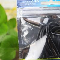 China Window Packaging Bag for USB Charge & Sync Touch Cable Resealable Zipper Top Custom Ziplock Plastic Bags with Hang Hole for sale