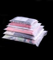 China 100pcs/Pack Custom Logo Matte Clothes Hoodies Ziplock PE Bags Zippers Bags for Garments Slider Frosted Zipper Plastic Bag for sale