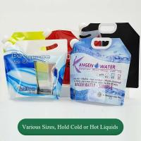 China 8L Reusable Plastic Water Pouch Outdoor Camping Hiking Portable Water Bags Drinking Flat Bottom Folding Water Bag with Spout for sale