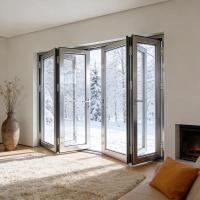 China Aluminum Folding Door 5mm 20mm Exterior Sliding Glass Door for Commercial Use for sale