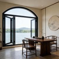China Aluminum Folding Door 5mm 20mm Exterior Sliding Glass Door for Commercial Use for sale