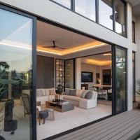 China Heavy Duty Aluminum Sliding Patio Door Tempered Glass Double Glazing 1800mm for sale