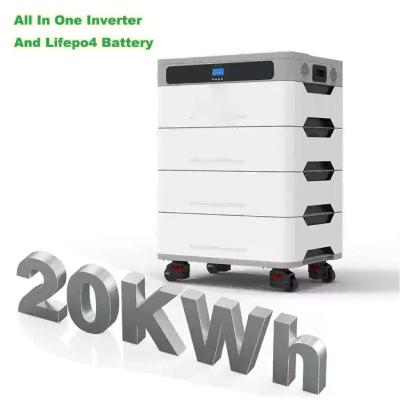 China 20kWh Stackable LiFePO4 Home Energy Storage System 10kW Hybrid Inverter 51.2V for sale