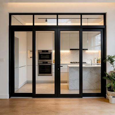 China Narrow Frame Aluminum Double Sliding Door 1800mm x 2200mm for Balcony Bathroom Interior for sale