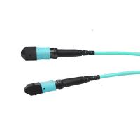 China OM3 MPO / MTP To MPO / MTP Fiber Patch Cord 12 Core Multi Mode for sale
