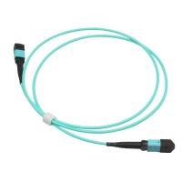 China OM3 MPO / MTP To MPO / MTP Fiber Patch Cord 12 Core Multi Mode for sale