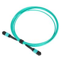 China Multimode 50/125 OM3 MPO Fiber Patch Cord Female Connectors 12 cores for sale