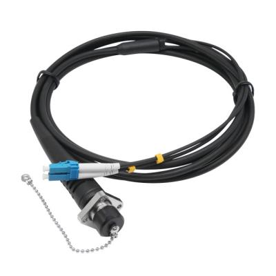 China ODC Female LC/UPC Waterproof Connector Outdoor Armored Fiber Optic Armored Cable for sale