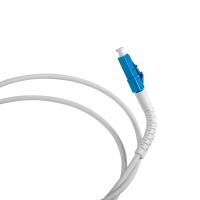 China LC/UPC to LC/UPC  simplex, G652D, D3mm Cable, 0~45°Adjustable Boot Optical Patch Cord white color for sale
