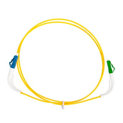 China (Angle Boot 90 Degree ) LC/APC To LC/UPC Fibre Patch Cords OD2.0mm Simplex SM Simplex(LSZH) Yellow Color 3M for sale