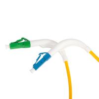 China (Angle Boot 90 Degree ) LC/APC To LC/UPC Fibre Patch Cords OD3.0mm SM Simplex (LSZH) Yellow Color 3M for sale