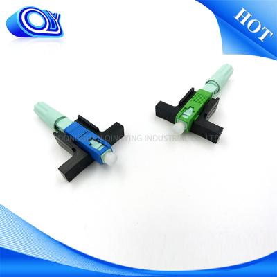 China Blue / Green SC Type Fiber Optic Quick Connector SM Fiber Fast Connector Telecommunication Network for sale
