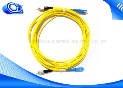 China 3 Meter FC / SC Single Mode Patch Cord , Simplex Fiber Optic Cable For LAN / WAN for sale