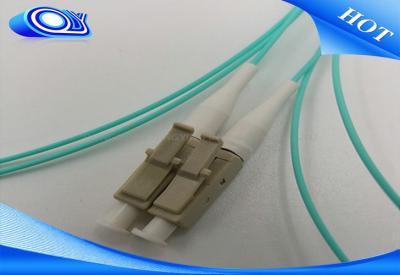 China LC / UPC Fiber Optic Pigtail 50 / 125 MM OM3 Simplex LC Fiber Optic Patch Cord for sale