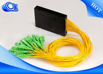 China SC APC connector Optical PLC Splitter PLC SC 1 X 32 Splitter With ABS Black Box for sale