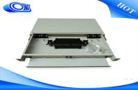 China 24 Port Optical Fiber Patch Panel 300 * 180 * 25mm Drawer Structure For LAN / WAN for sale