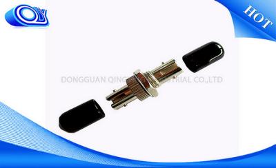 China ST flange Simplex singlemode metal ST adaptor black dust cap Fiber Optic Adapter for FTTH for sale