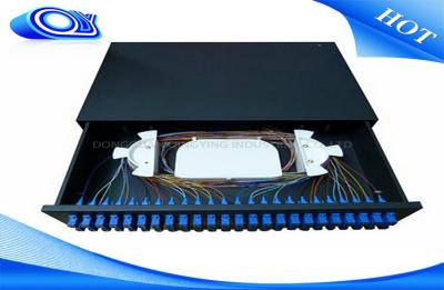 China Drawer Type Optical Fiber Patch Panel LC Simplex 48 Port White / Black For FTTH for sale