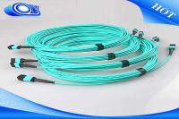 China 12 / 24 Cores MTP MPO Connector OM 3 Multimode Fiber Cable 10m Length for sale