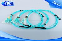 China 12 / 24 Cores MTP MPO Connector OM 3 Multimode Fiber Cable 10m Length for sale