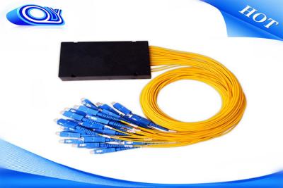 China Singlemode G657A cable Optical PLC Splitter 1x16 plc splitter ABS type PLC fiber optic splitter box for sale