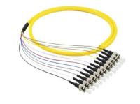 China Yello Color Optic Fiber Patch Cable Patch Cords SC 12 Cores Bundle Pigtail for sale